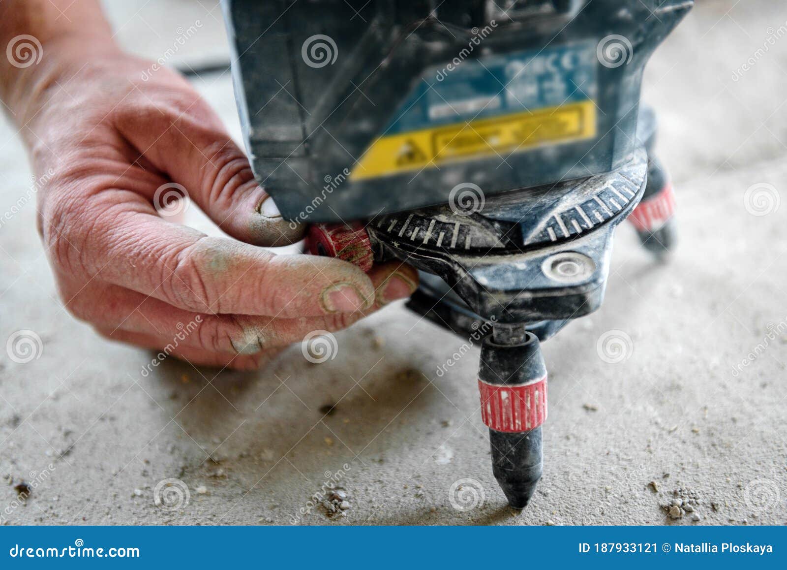 Setting the Laser Level on Construction Site Stock Image - Image of ...