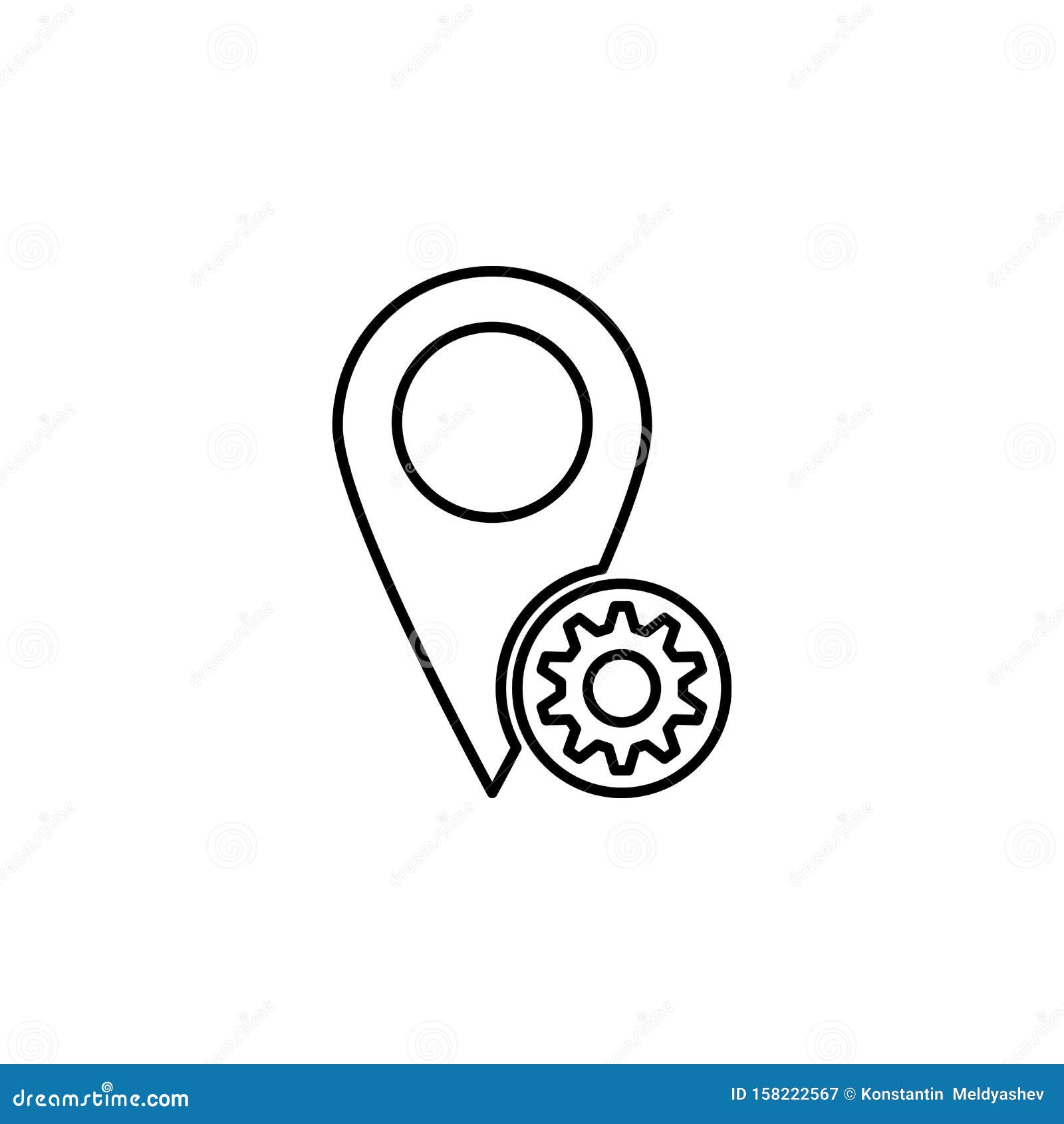 Setting, Location Icon. Simple Thin Line, Outline Vector of Location ...