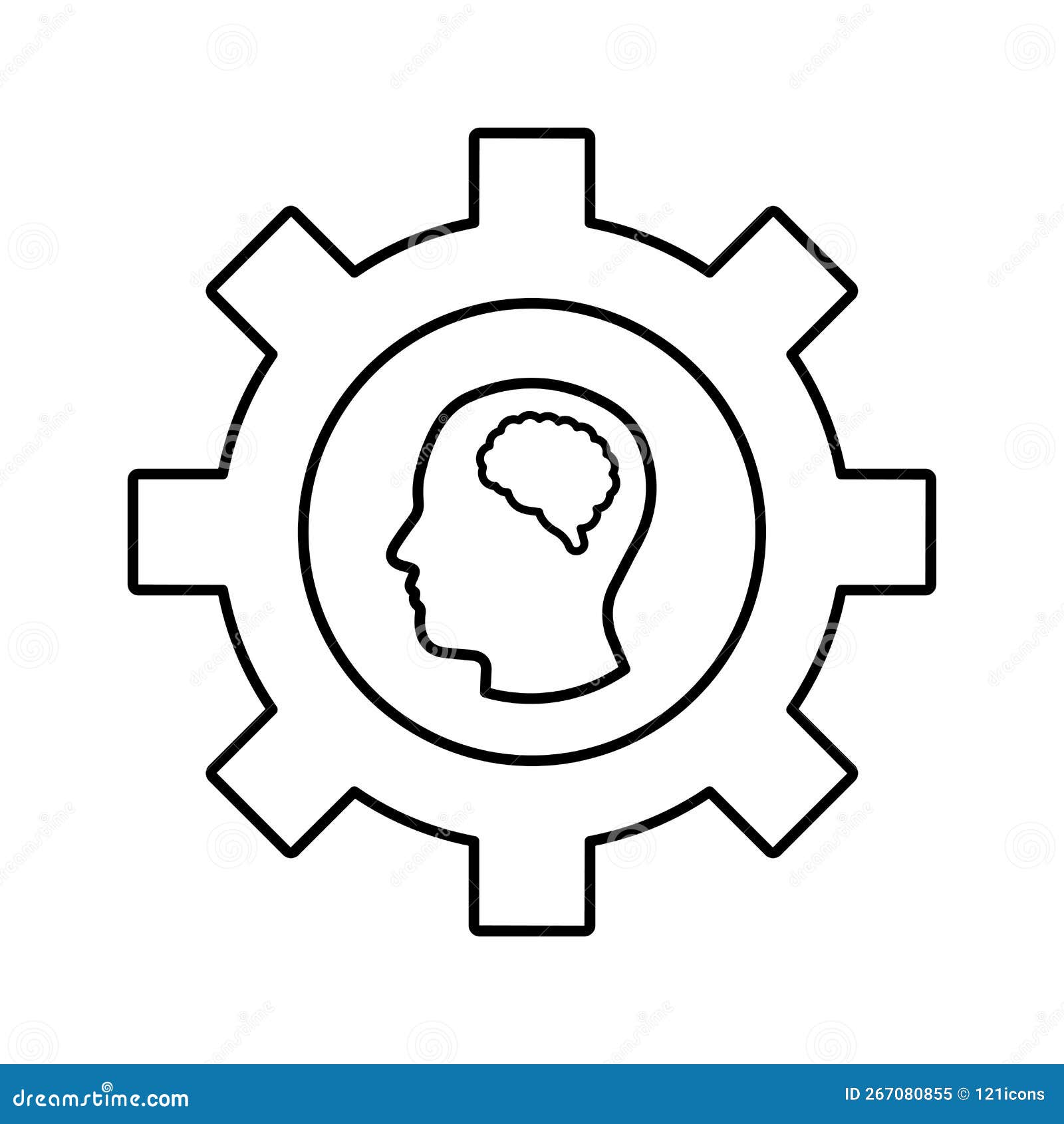 Setting, Mind Development Outline Icon. Line Art Vector Stock ...
