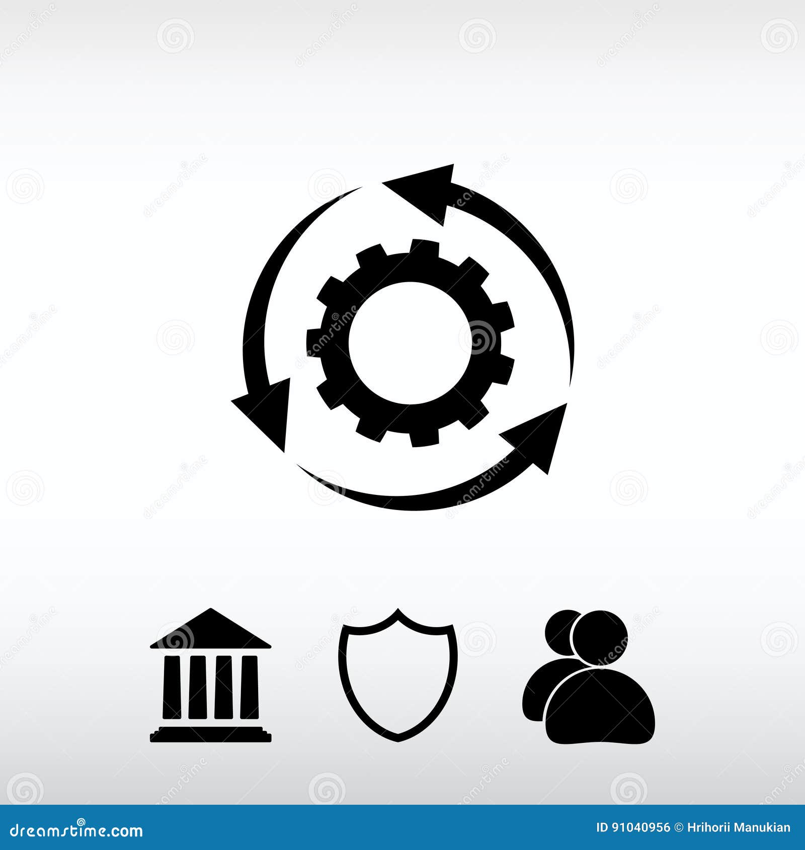 Setting Parameters, Circular Arrows Icon, Vector Illustration. Stock ...