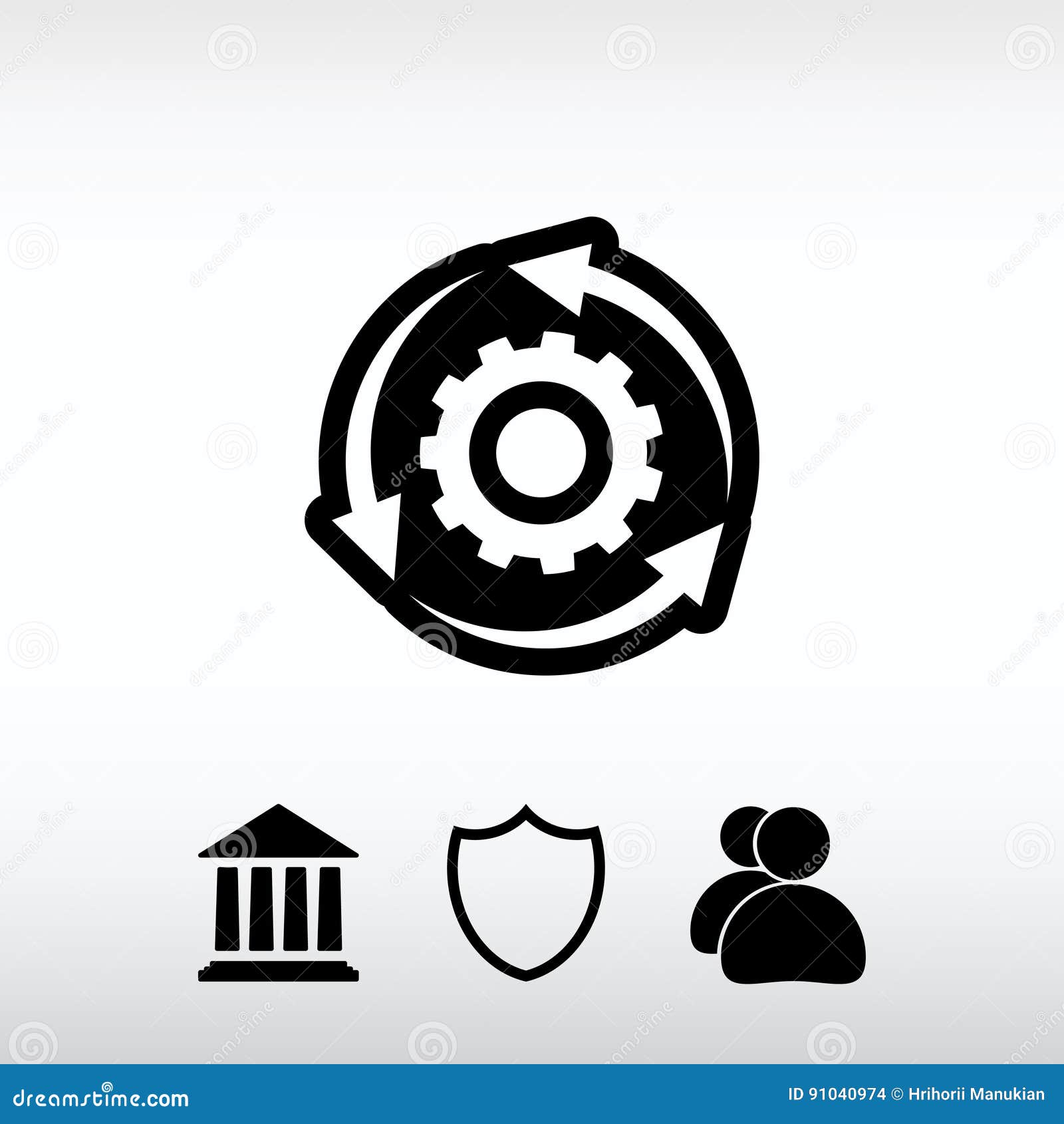 Setting Parameters, Circular Arrows Icon, Vector Illustration. Stock ...