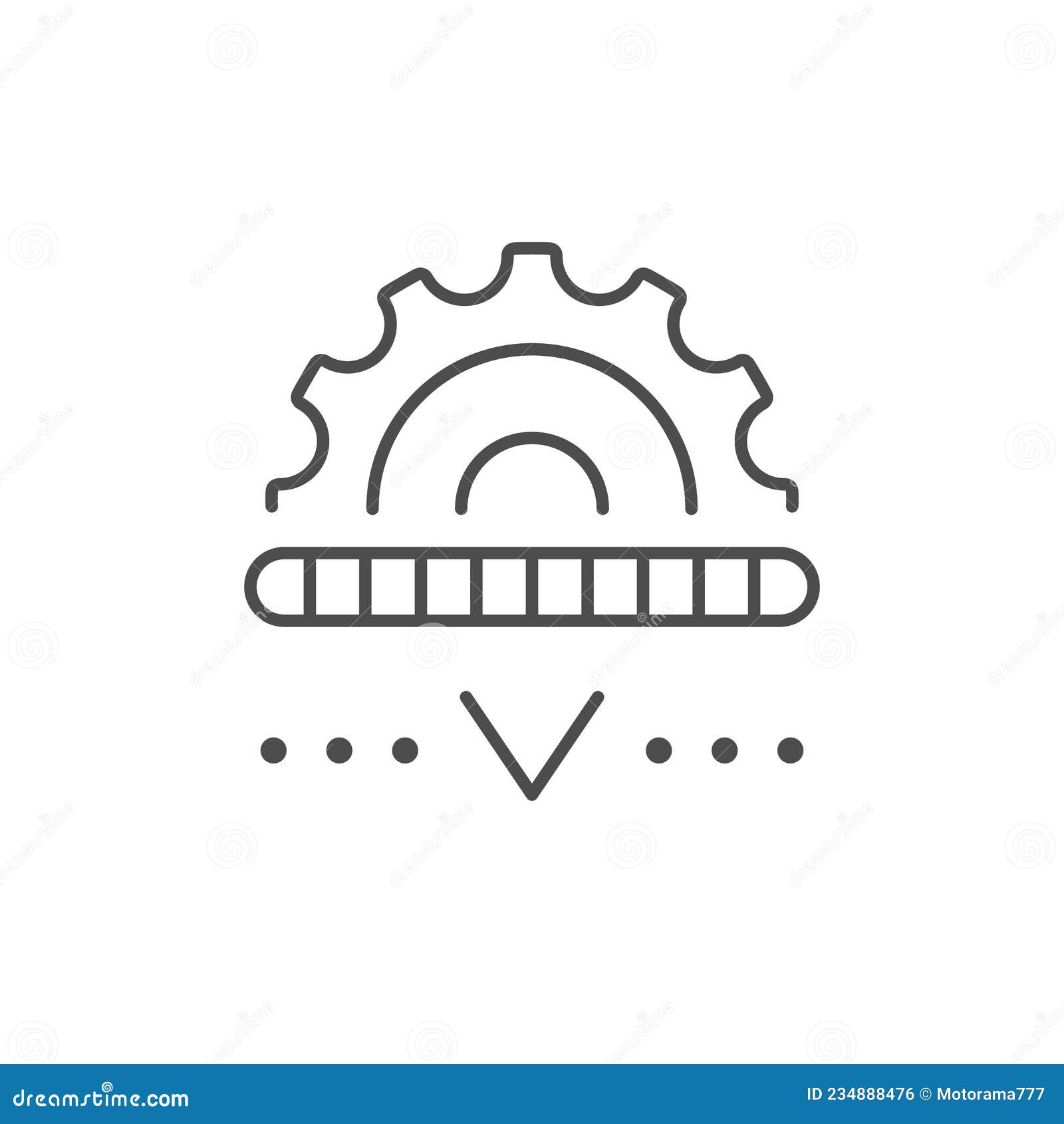Setting Process Line Outline Icon Stock Vector - Illustration of ...