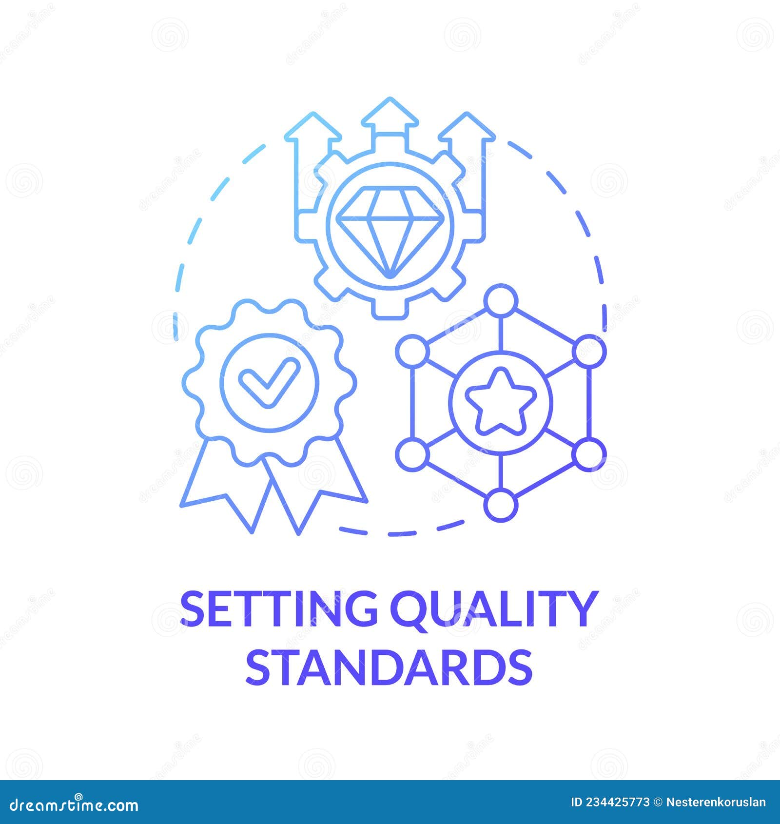 Setting Quality Standarts Blue Gradient Concept Icon Stock Vector ...
