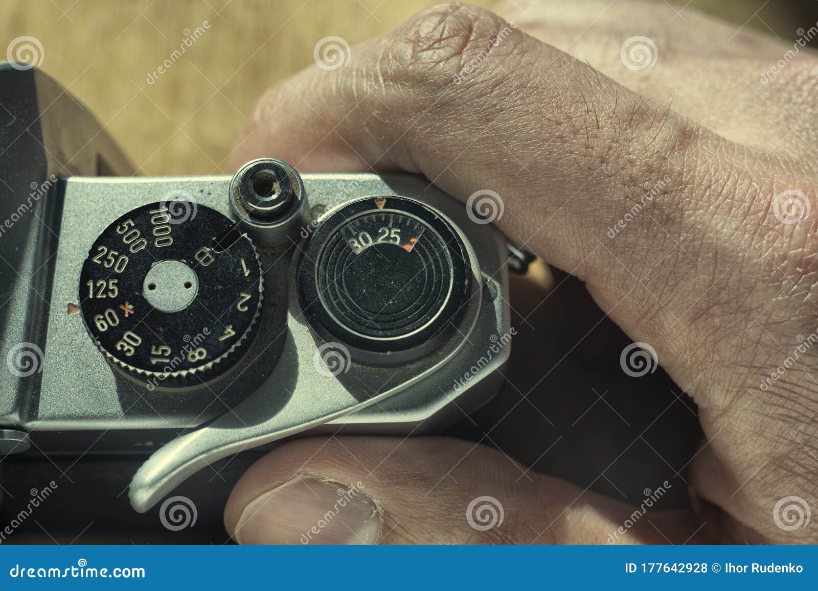 Setting the Shutter Speed on an Analog Camera Stock Photo - Image of ...