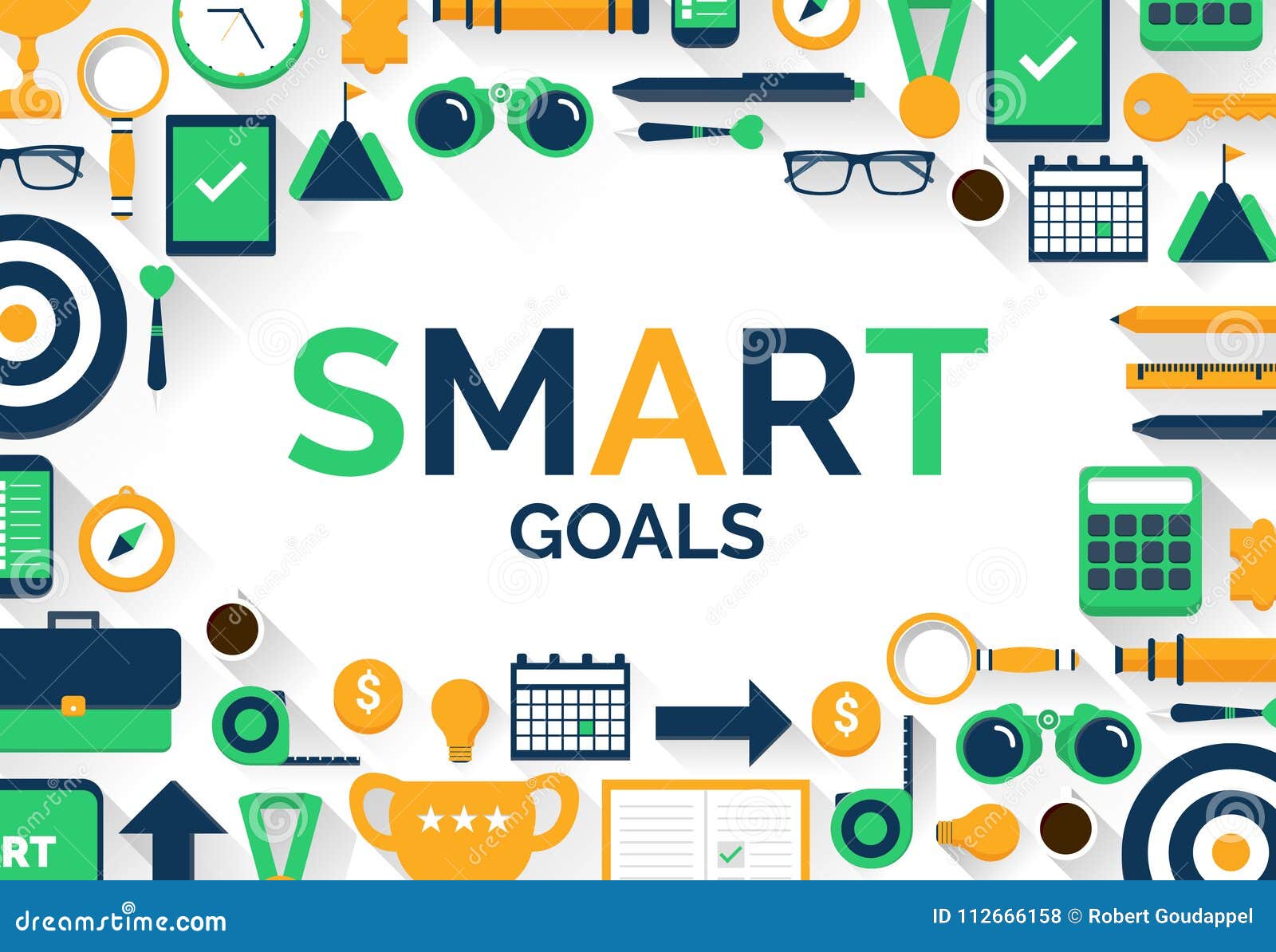 Setting SMART Goals stock vector. Illustration of management - 112666158