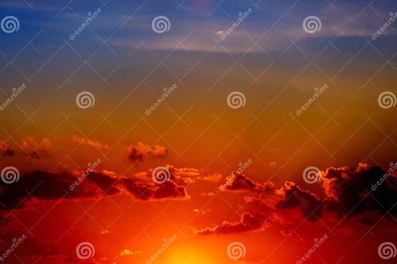 The Setting Sun in the Clouds Stock Photo - Image of flight, fall ...