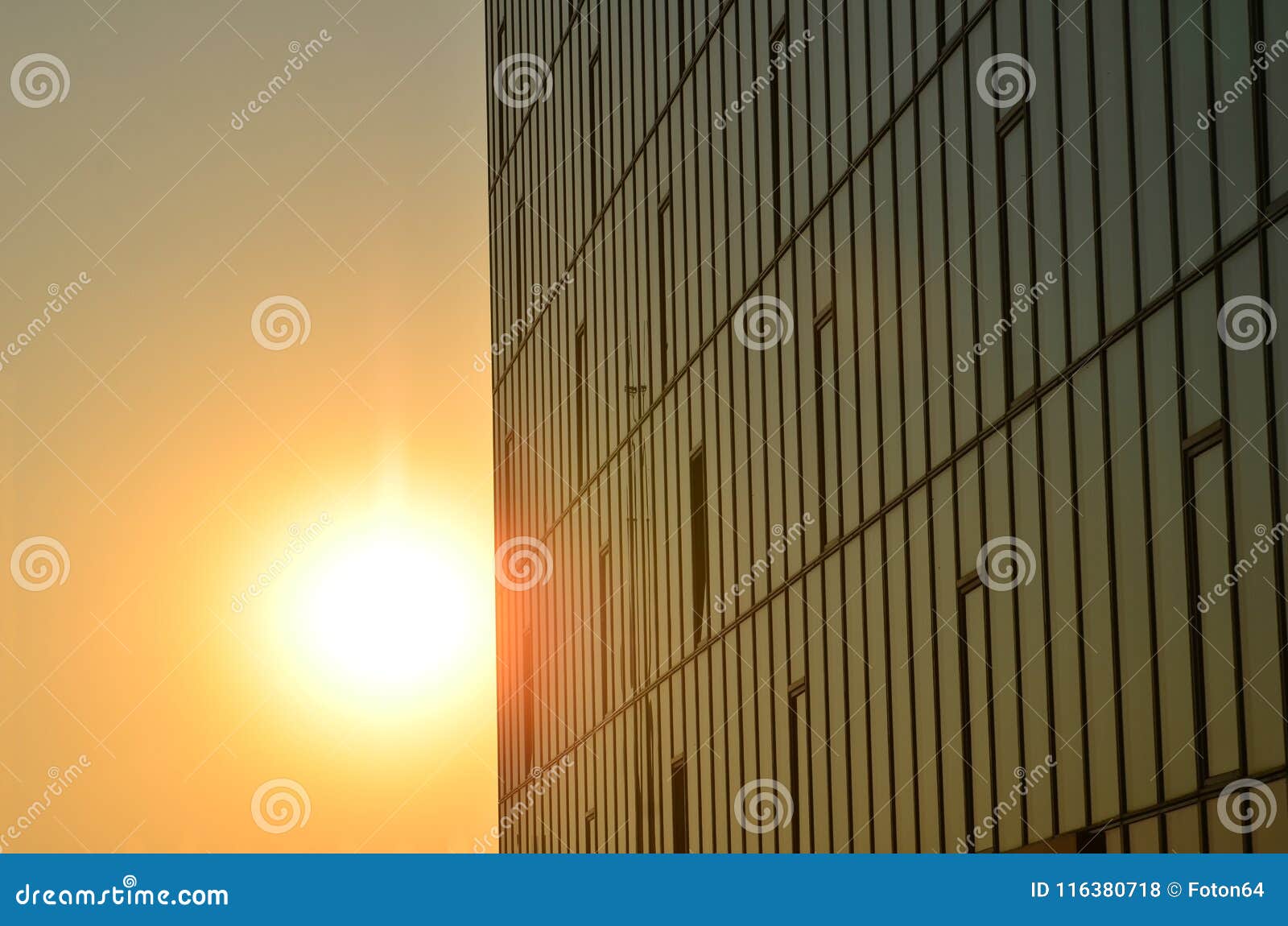 Building glass wall, sun stock photo. Image of modern - 116380718