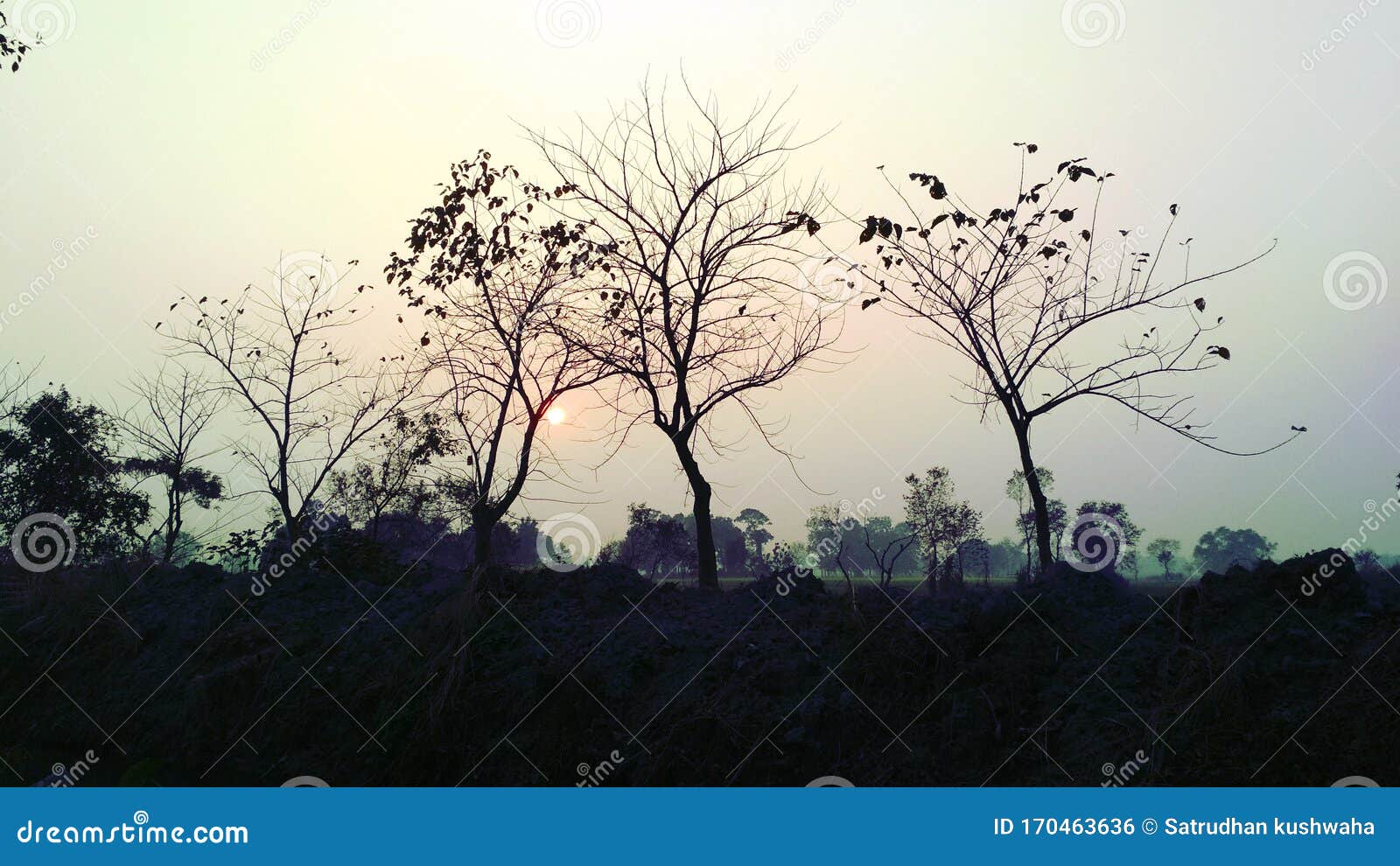 The Setting Sun in the Evening Stock Photo - Image of india, evening ...