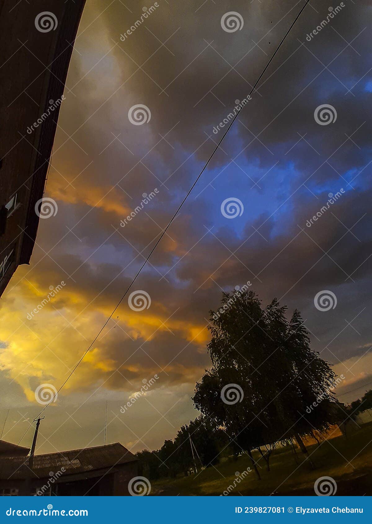 It will rain soon stock image. Image of sunrise, tree - 239827081