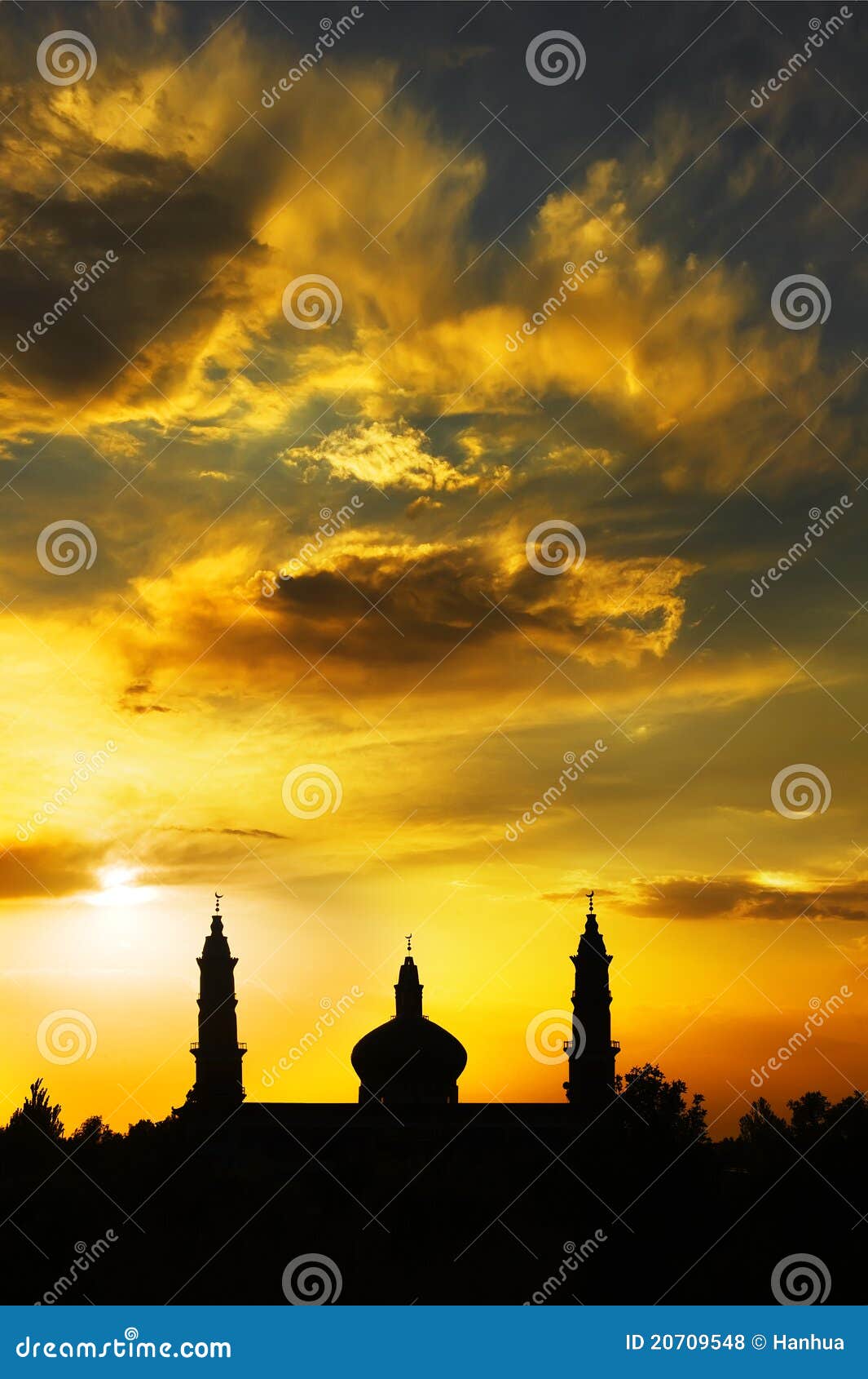 The Setting Sun Muslim S Church Stock Photo - Image of backlight ...