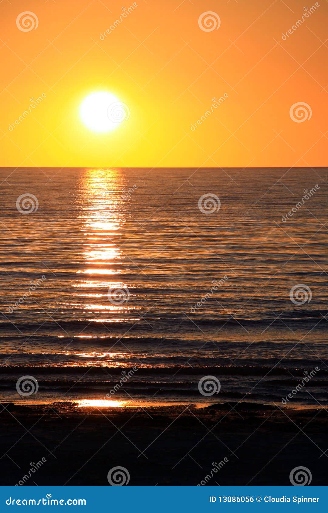 Setting Sun Over Ocean. Largs Bay, Australia Stock Photo - Image of ...