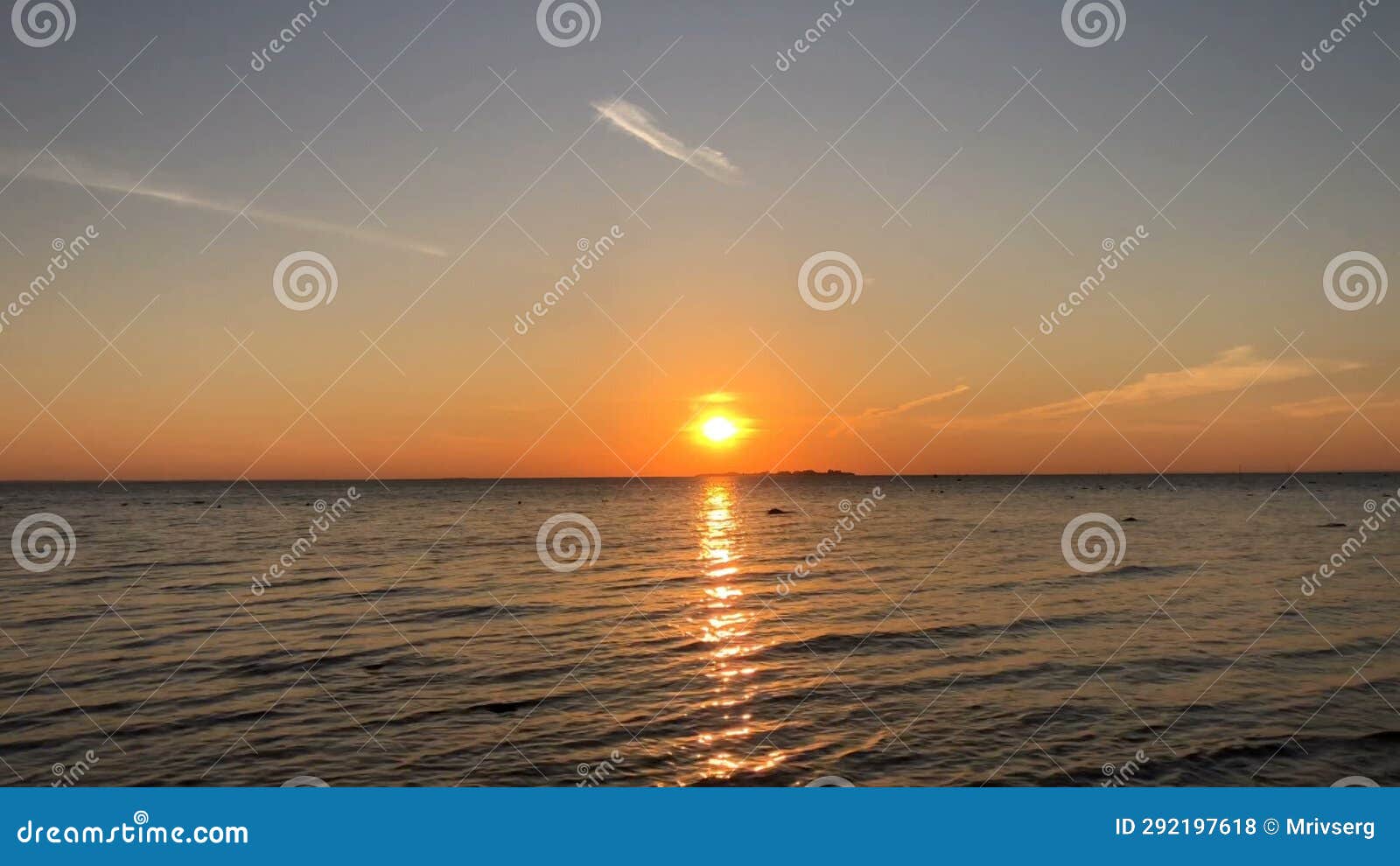Setting Sun Over the Sea Evening Seascape Stock Footage - Video of ...