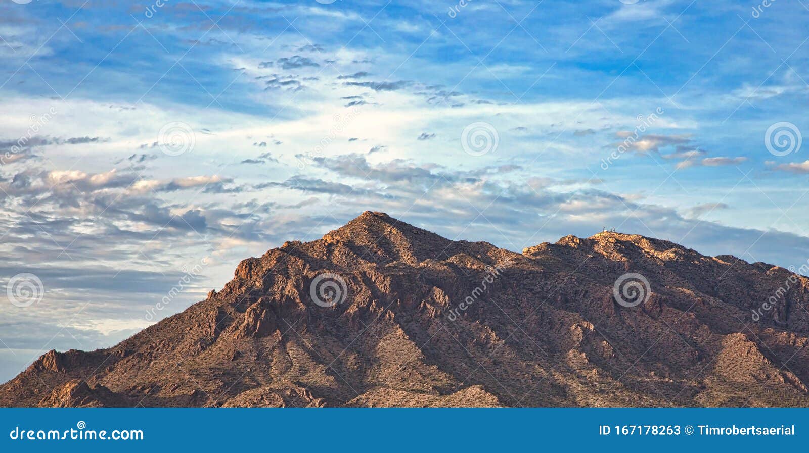 The Setting Sun on the Picacho Mountains Stock Image - Image of ...
