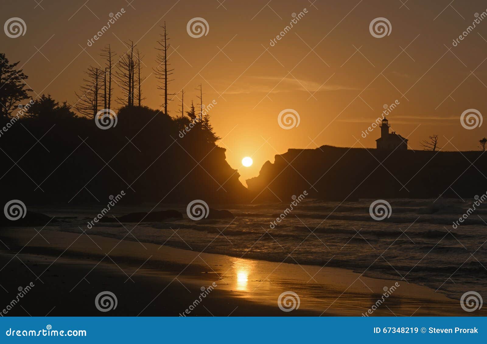 Setting Sun Reflections on a Remote Beach Stock Image - Image of ...