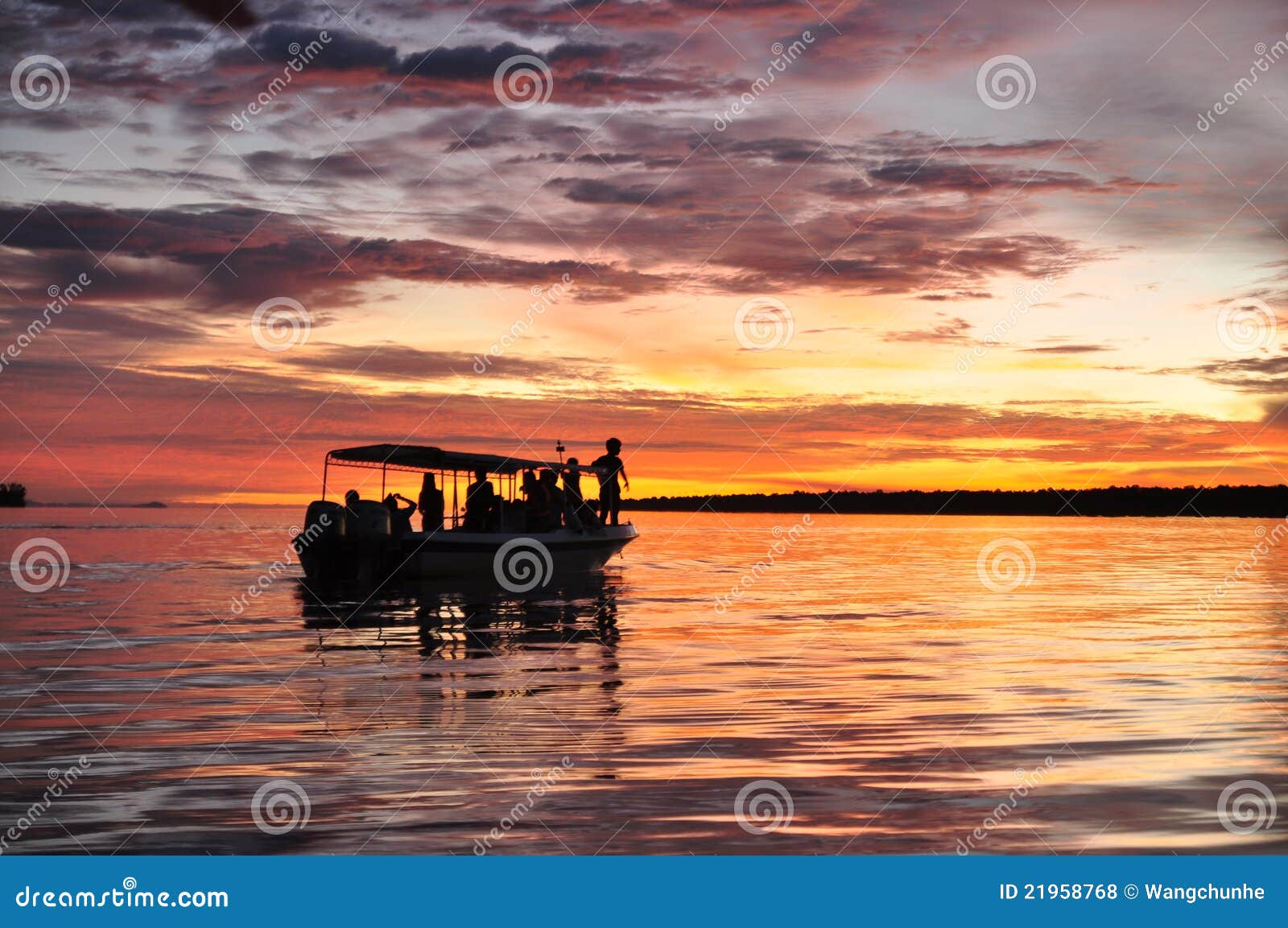 The Setting Sun on the River Stock Photo - Image of sunsetting, happy ...
