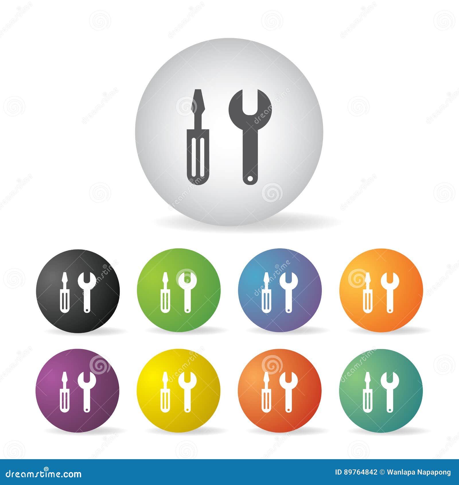 Setting symbol button set stock vector. Illustration of forum - 89764842