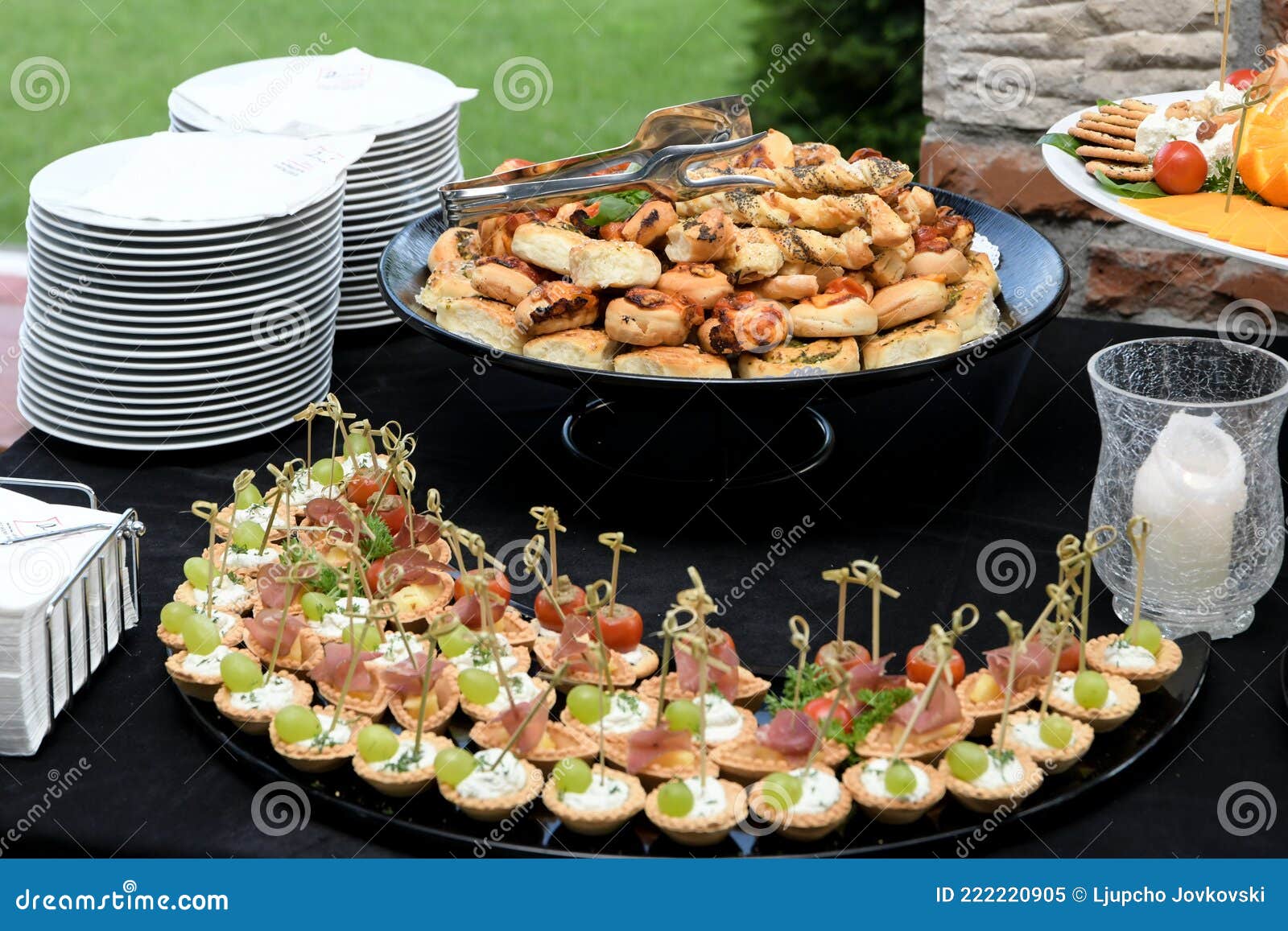 Setting of the Table with Food for Breakfast, Bread, Beverage, Shallow ...