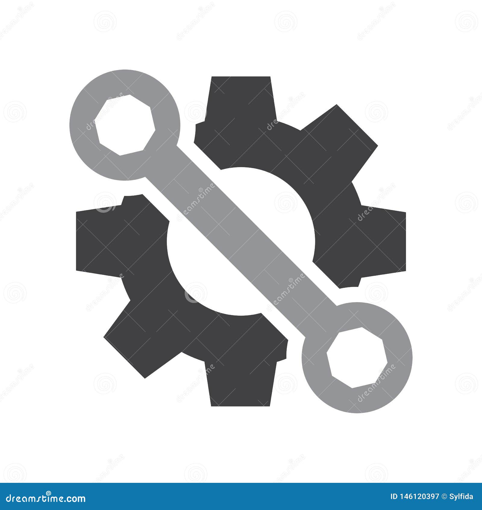 Setting Tools Icon. Black and Gray Objects Stock Illustration ...