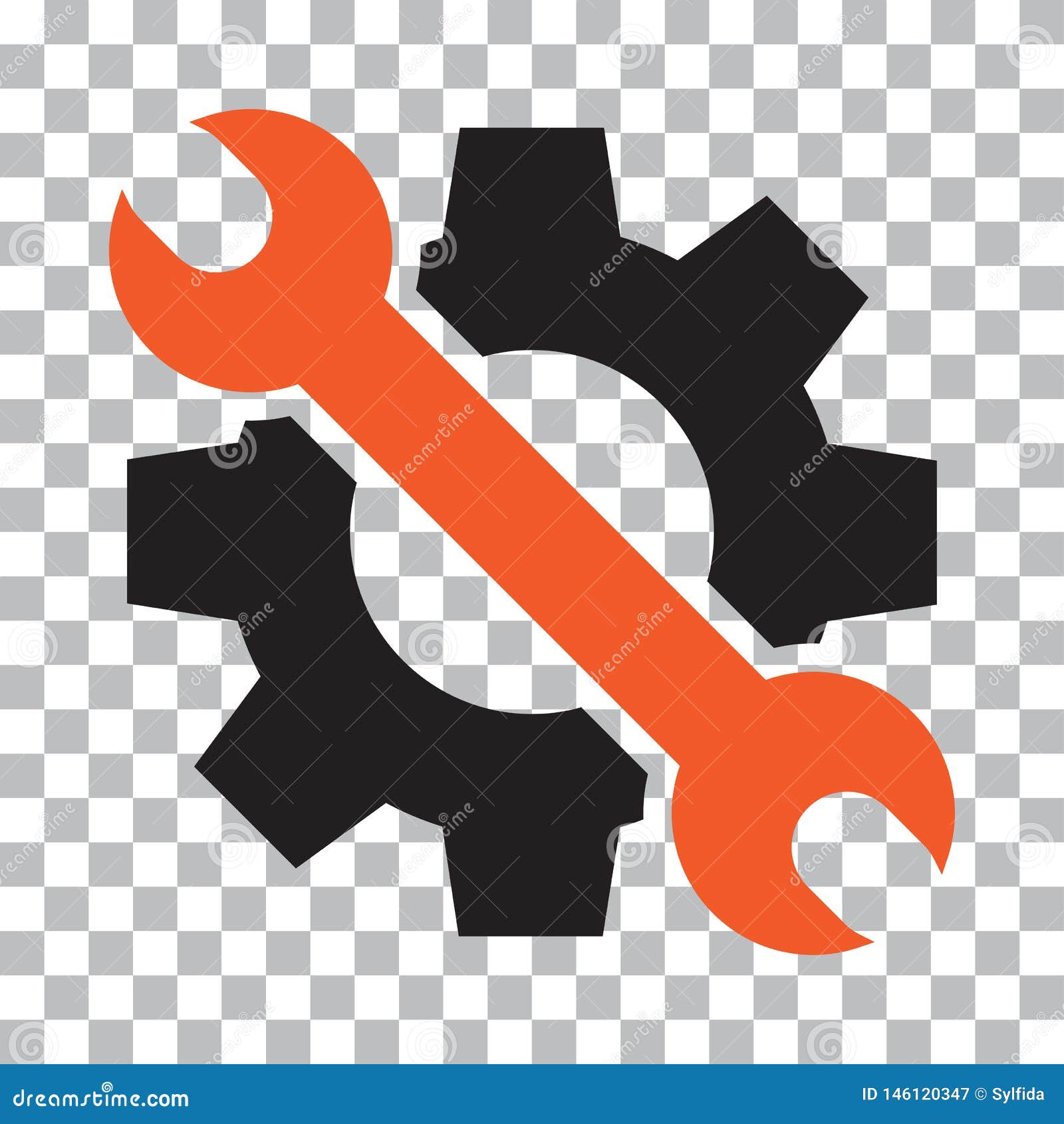 Setting Tools Icon. Black and Orange Objects. Vector Illustration Stock ...