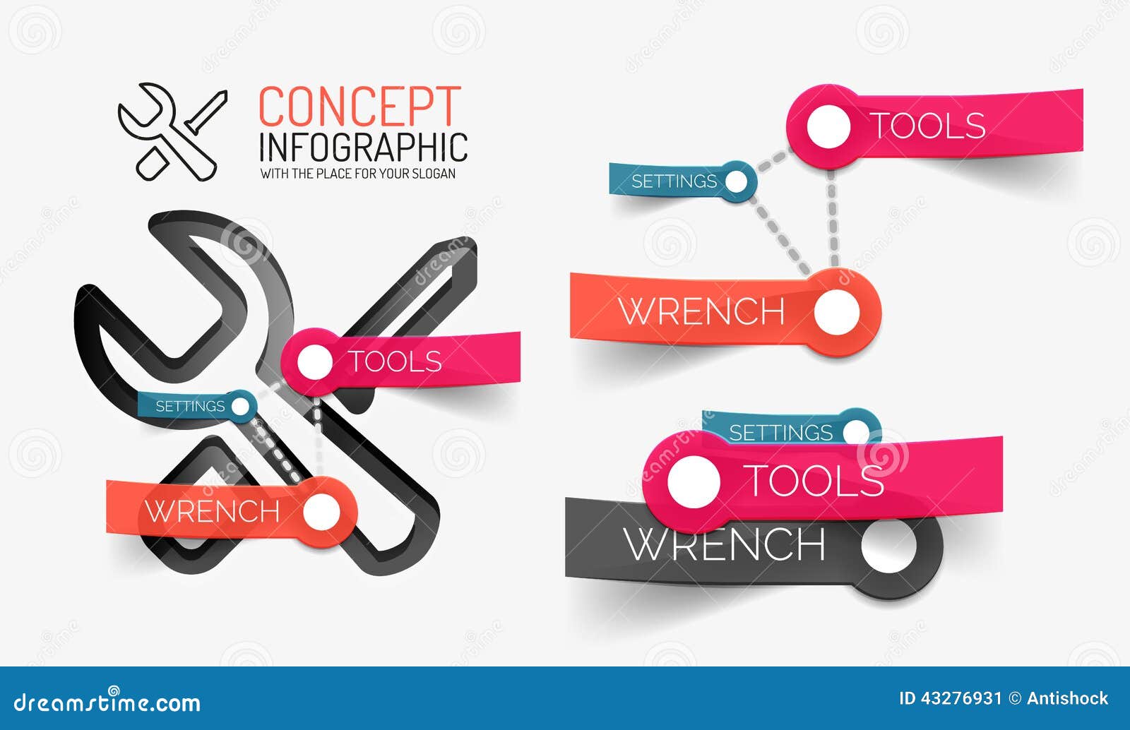 Setting Tools Infographics with Keywords Stock Vector - Illustration of ...