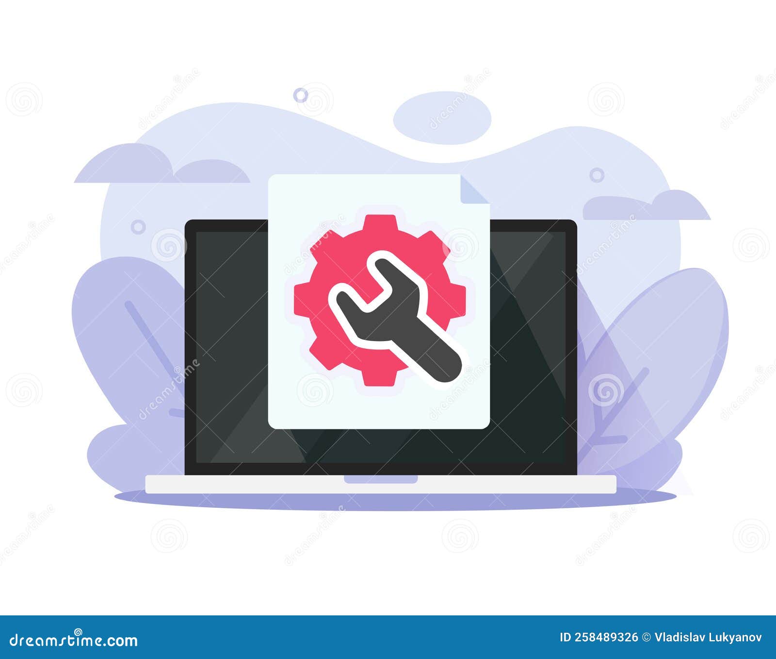 Setting Up Computer Vector, Laptop Repair Fix And Maintenance Service ...