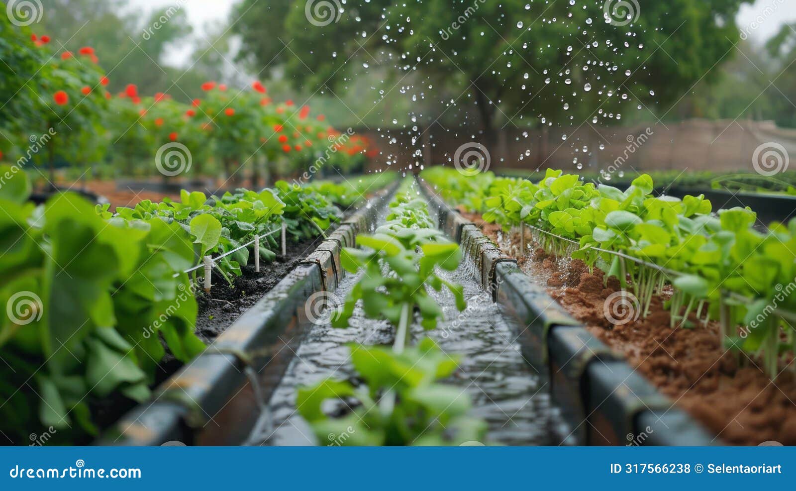 Setting Up a Drip Irrigation System Stock Illustration - Illustration ...