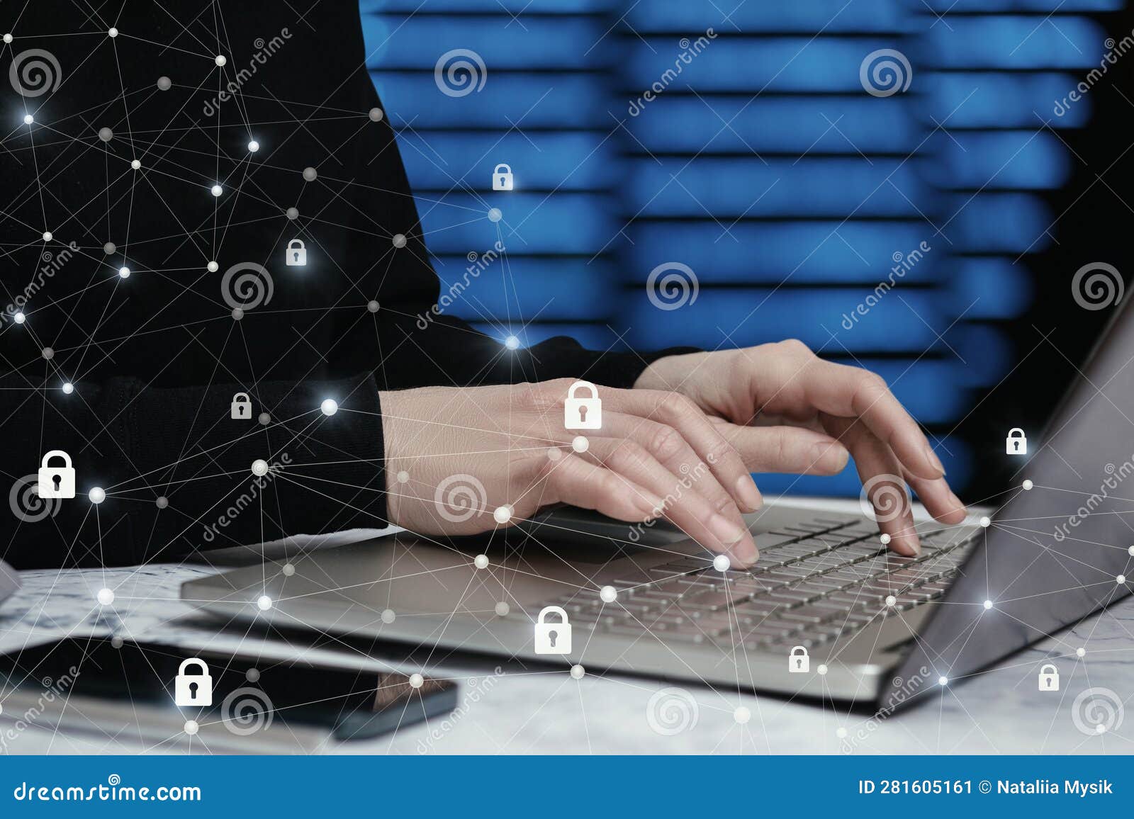 Setting Up Protection and Security on the Network Stock Image - Image ...
