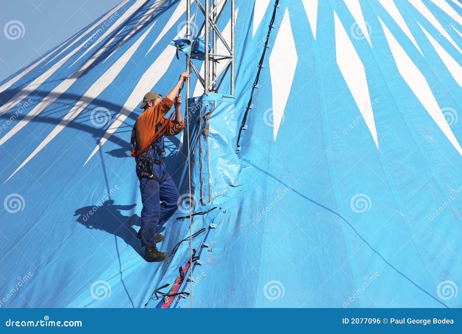 Setting Up the Tent for a Circus Stock Photo - Image of cover, shadow ...