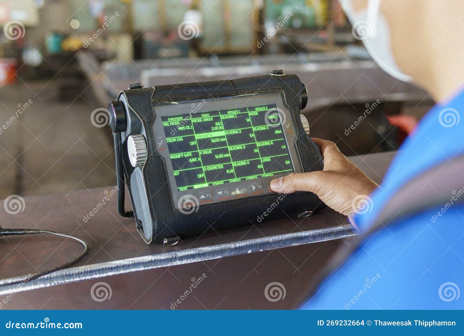 Setting Up the Ultrasonic Testing Device before Inspection Stock Photo ...