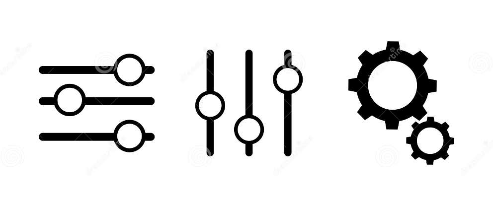 Setting Vector Icons, EQ, Control Panel Symbol in Modern Minimal Style ...