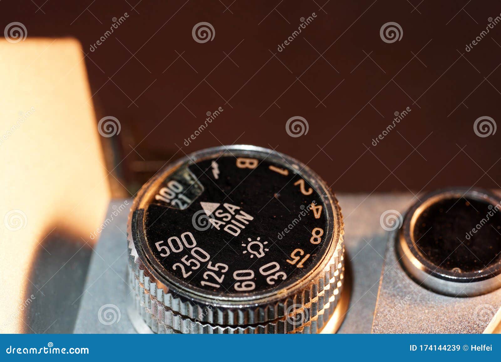 Setting Wheel for ISO and Aperture on an Old Camera Photographed in the ...
