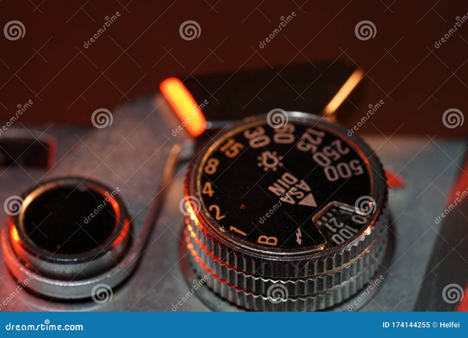 Setting Wheel for ISO and Aperture on an Old Camera Photographed in the ...