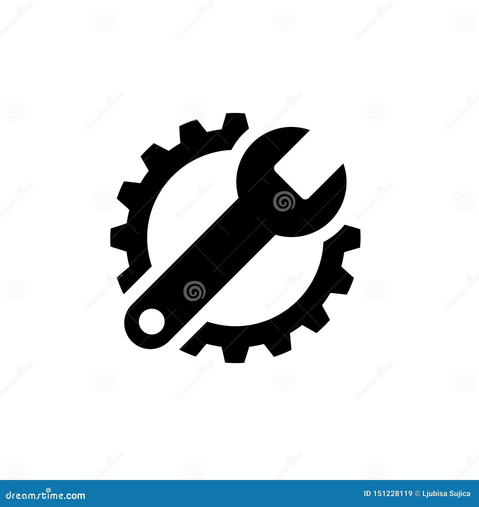Setting Wrench and Gear Icon Stock Illustration - Illustration of ...