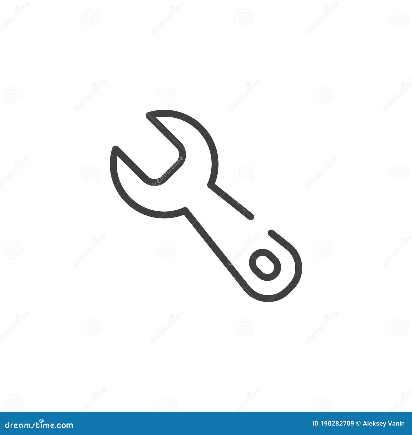 Setting, wrench line icon stock vector. Illustration of interface ...