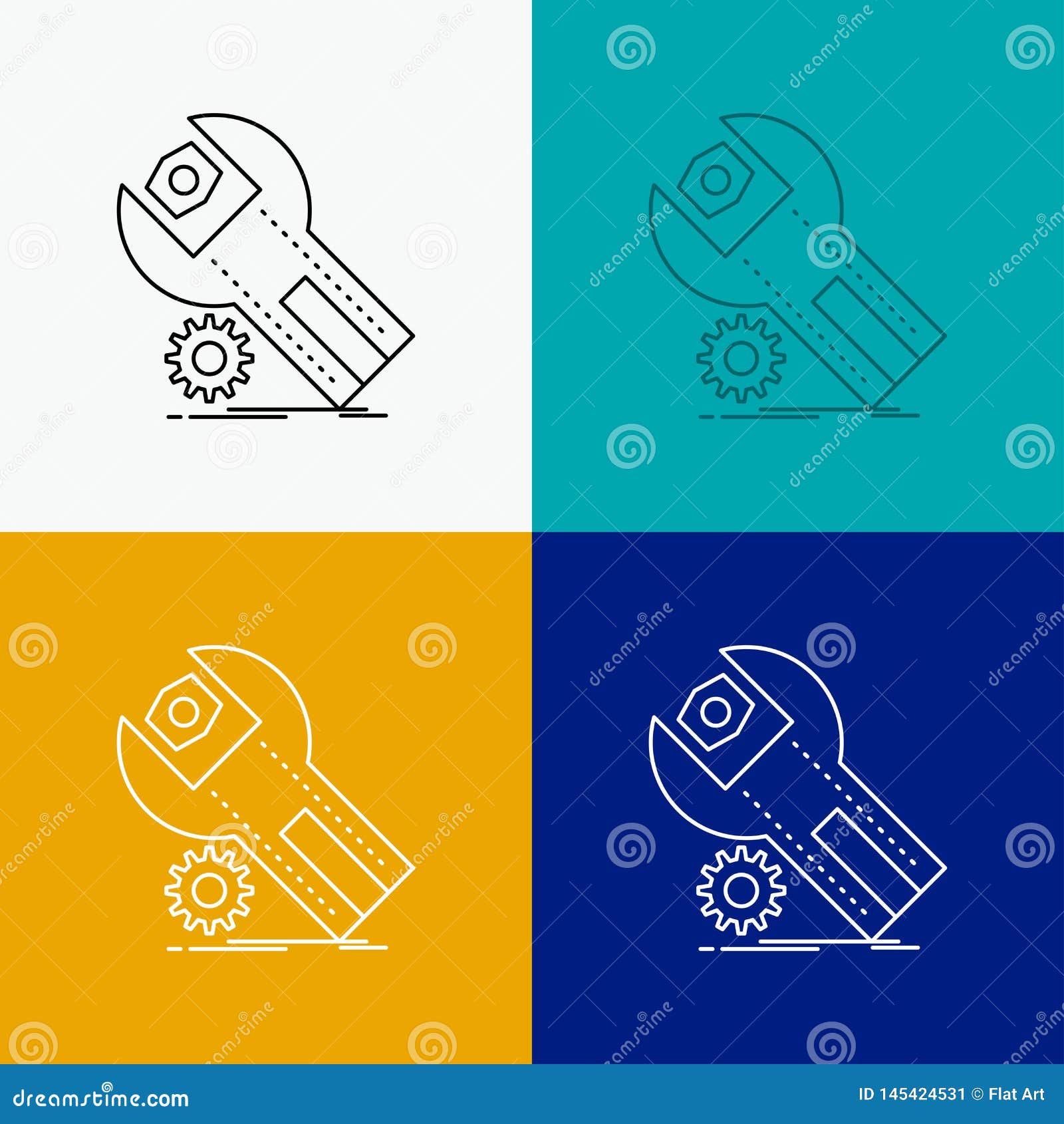 Settings, App, Installation, Maintenance, Service Icon Over Various ...