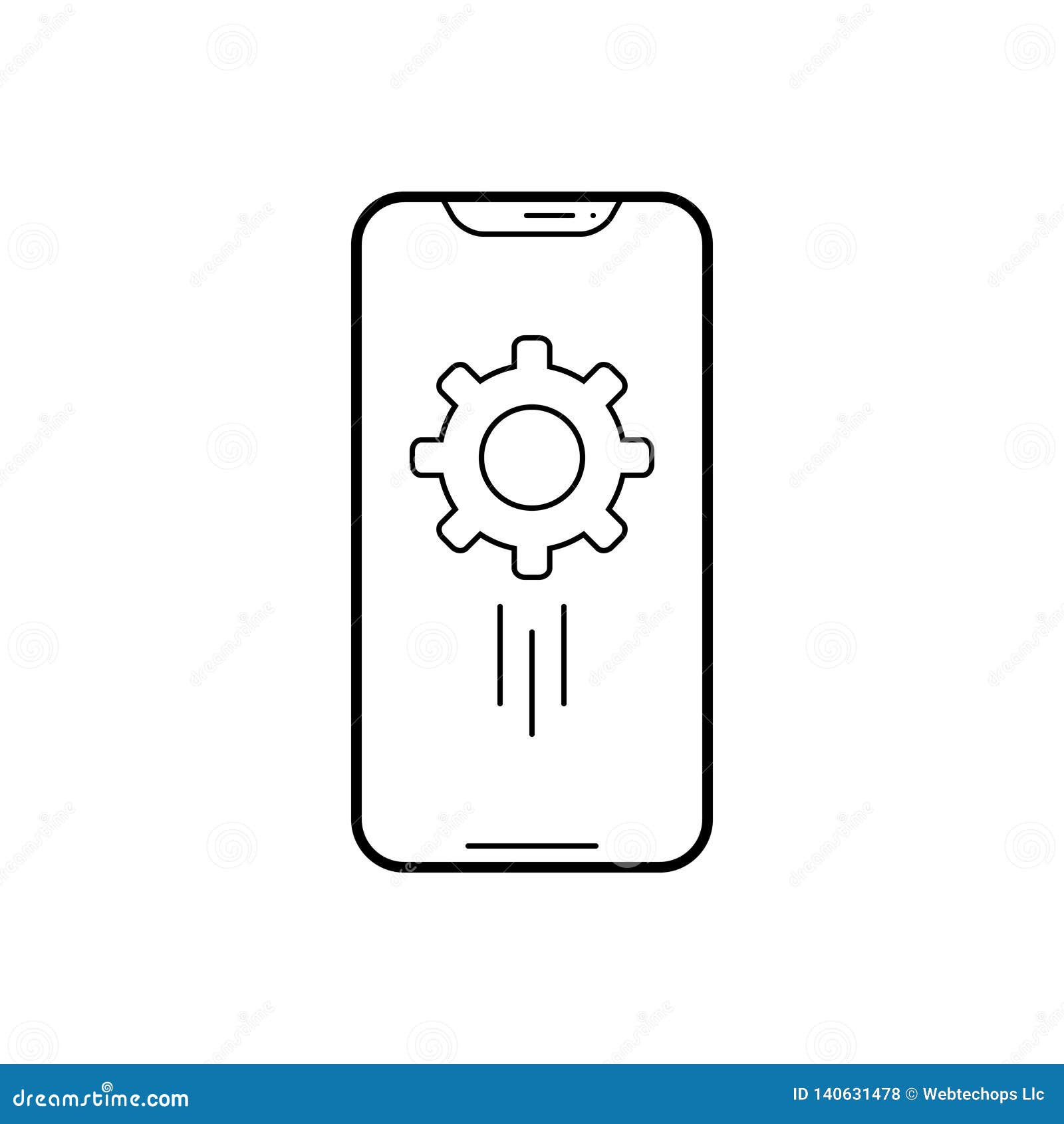 Black Line Icon for Settings App, Tool and App Stock Vector ...