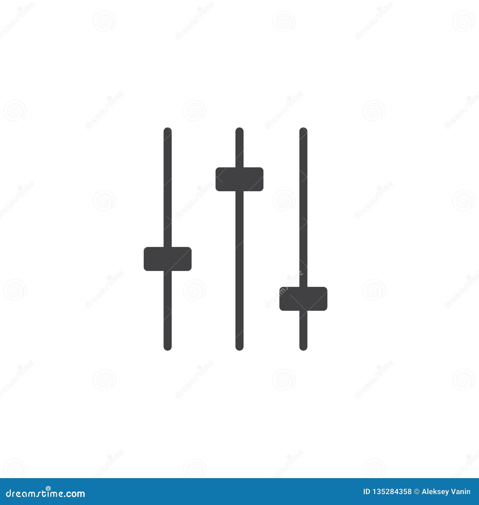 Settings bars vector icon stock vector. Illustration of audio - 135284358