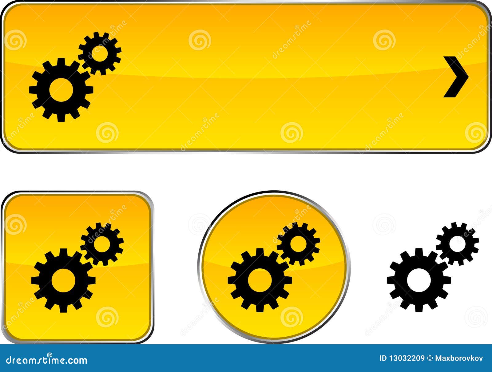 Settings button set. stock vector. Illustration of gear - 13032209