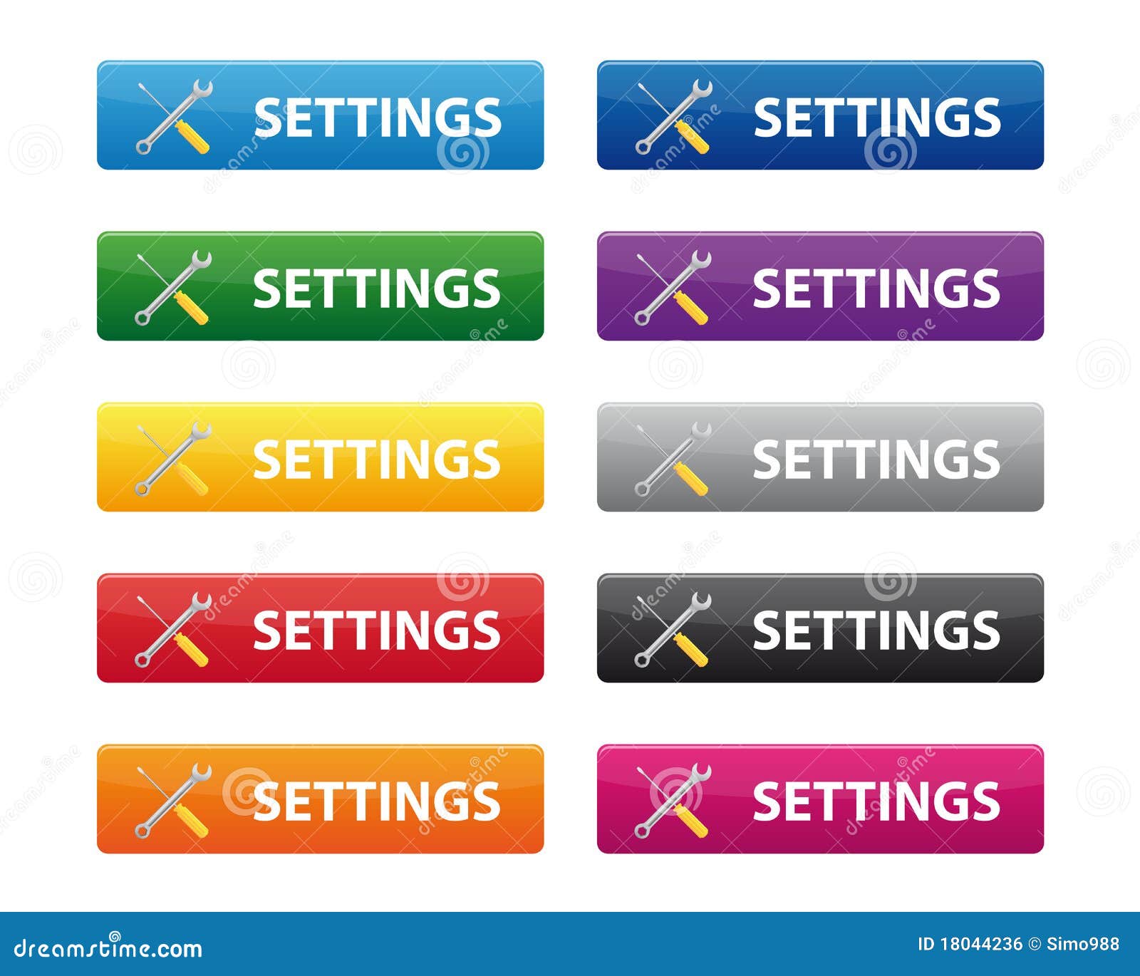 Settings buttons stock vector. Illustration of mechanic - 18044236