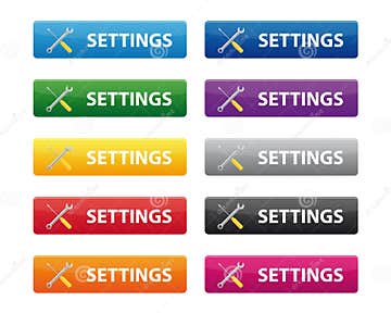 Settings buttons stock vector. Illustration of mechanic - 18044236