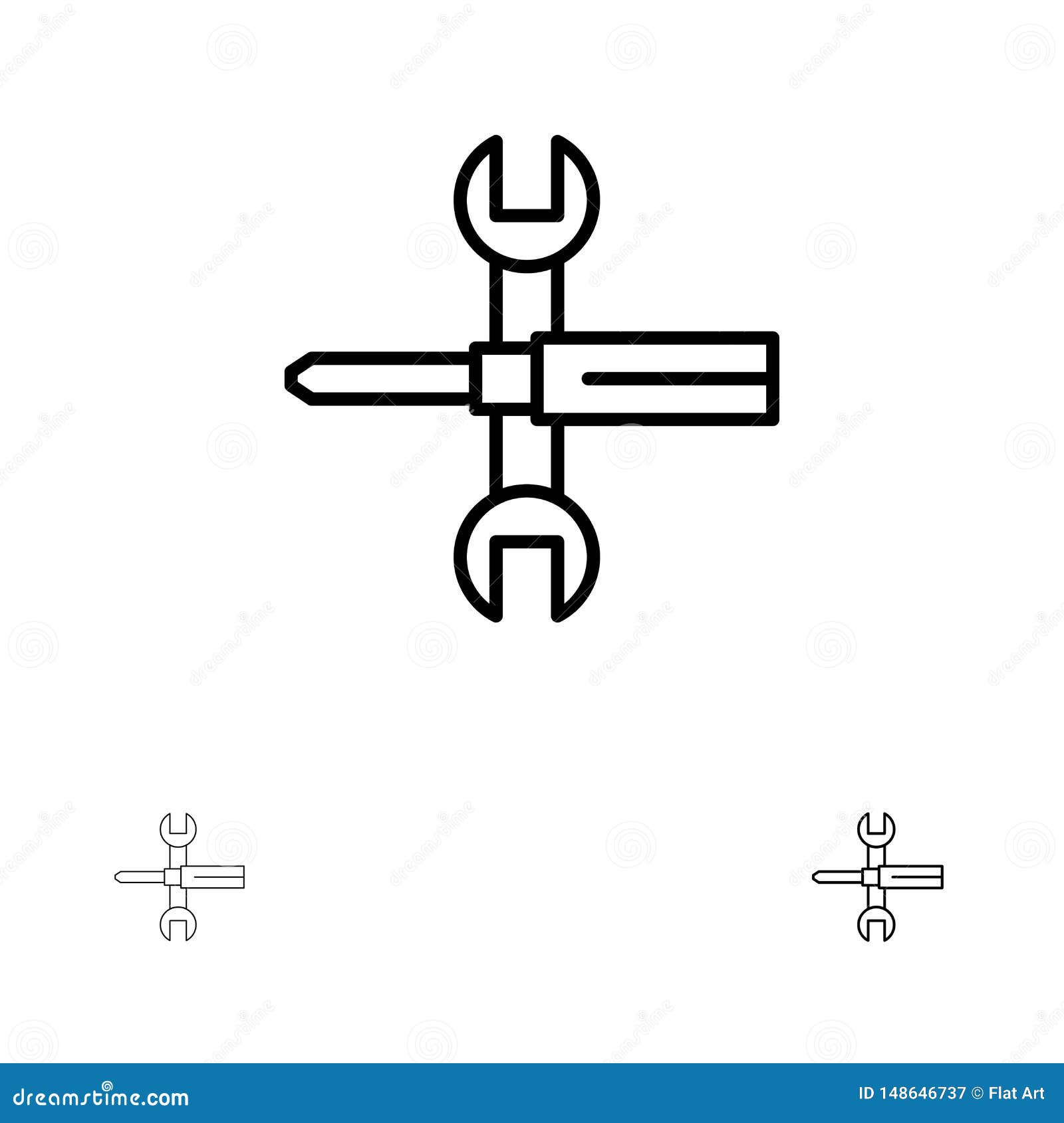 Screwdriver And Spanner Icon Cartoon | CartoonDealer.com #88212509
