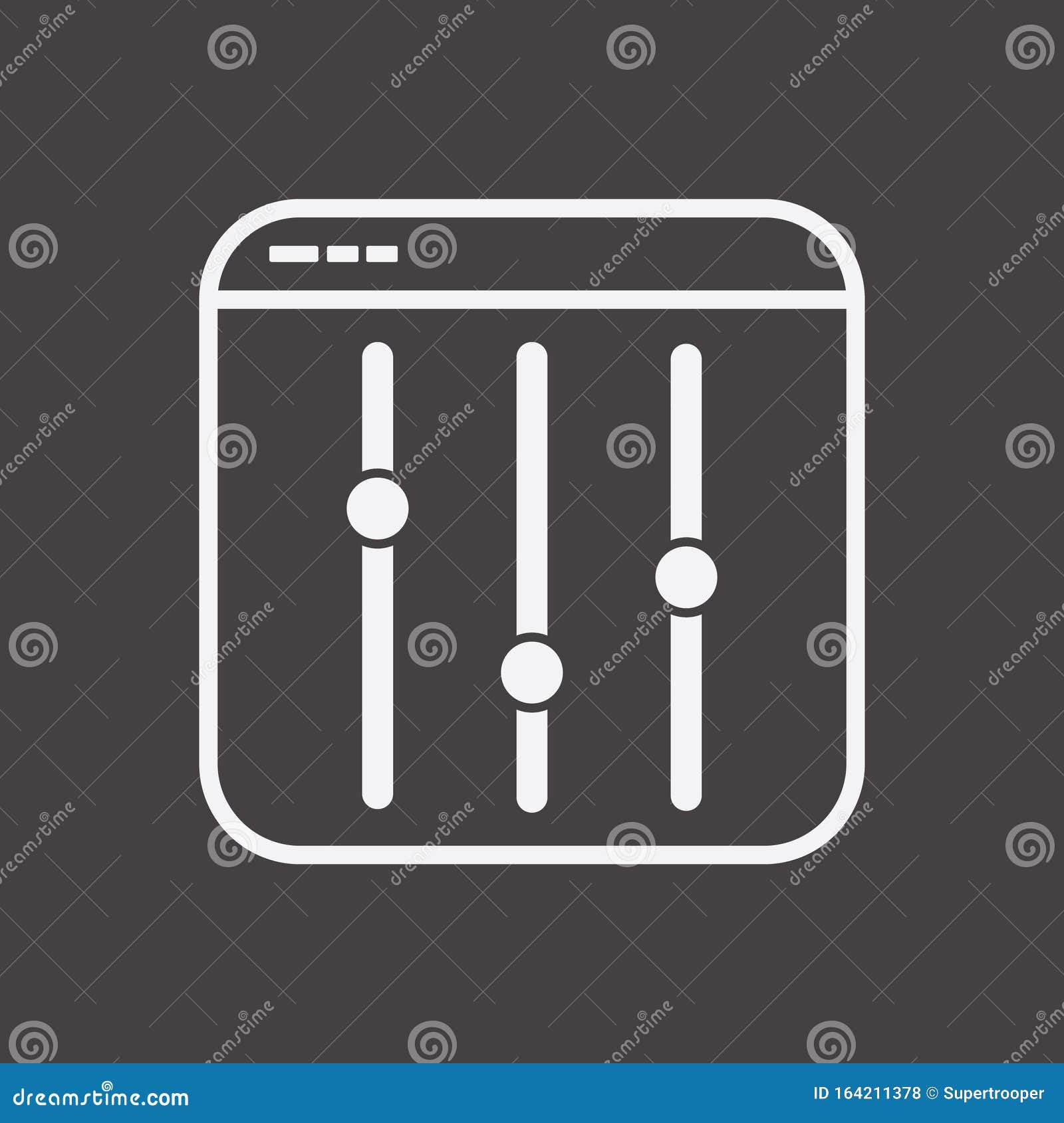 Settings Equalizer Slider Button And Level Overload Indicator. Stock ...