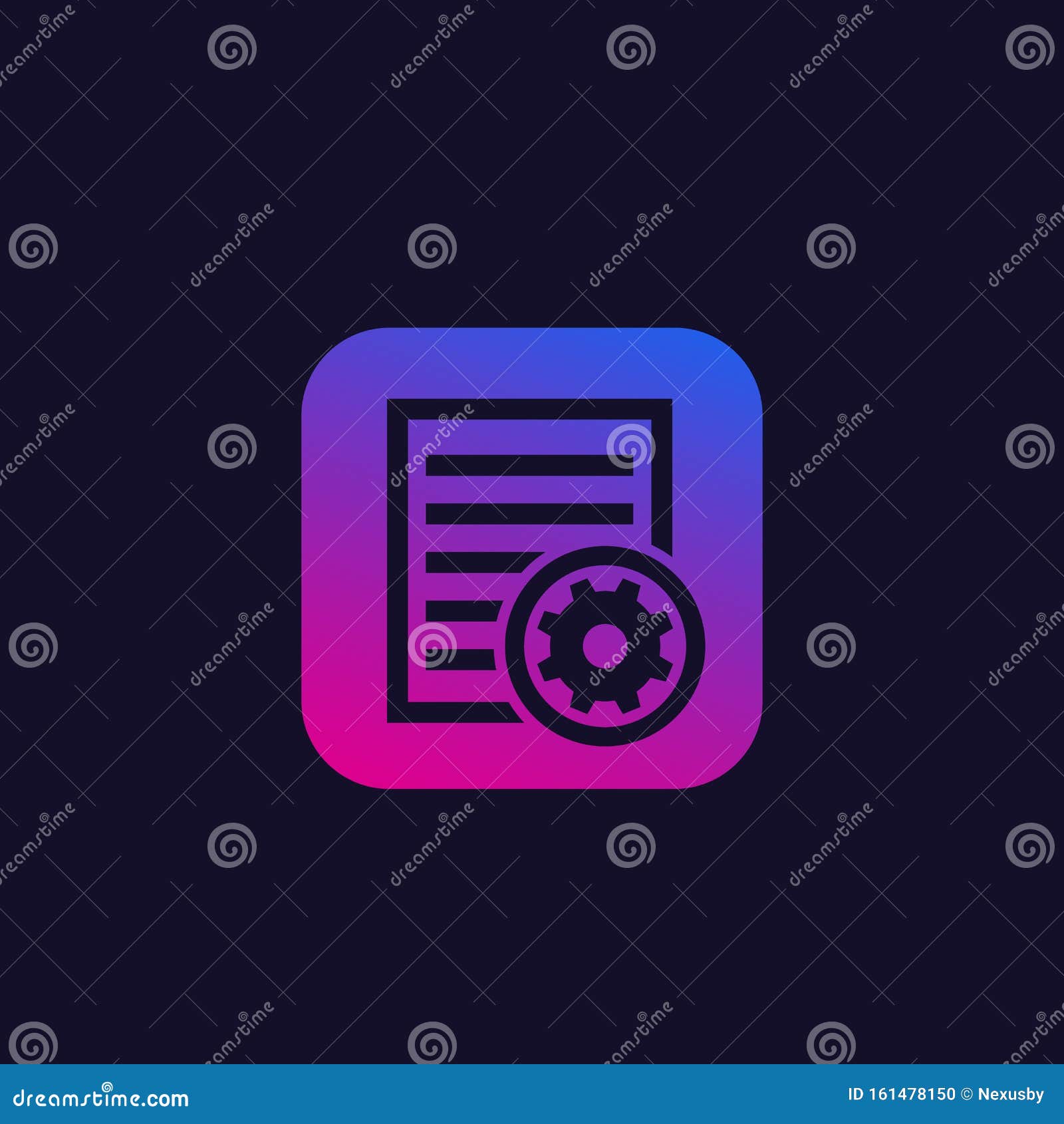 Settings file vector icon stock vector. Illustration of technology ...