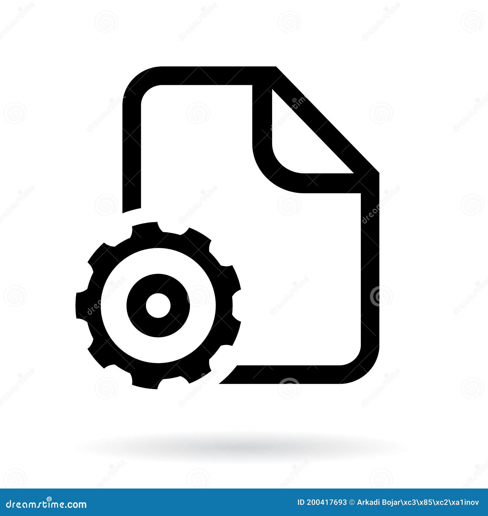 Settings file vector icon stock vector. Illustration of flat - 200417693
