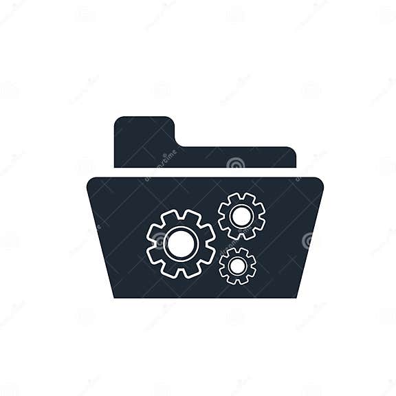 Settings folder icon stock vector. Illustration of document - 189114554