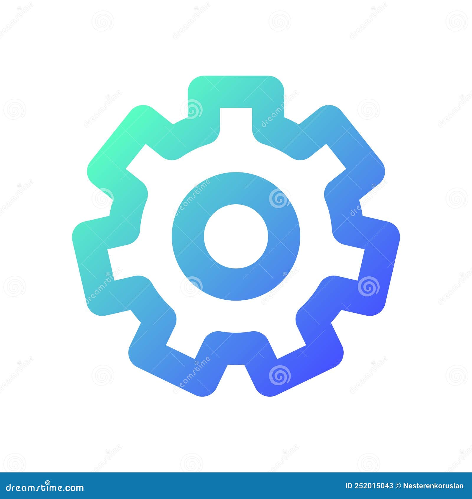 Settings Gear Pixel Perfect Gradient Linear Ui Icon Stock Vector - Illustration of outline ...