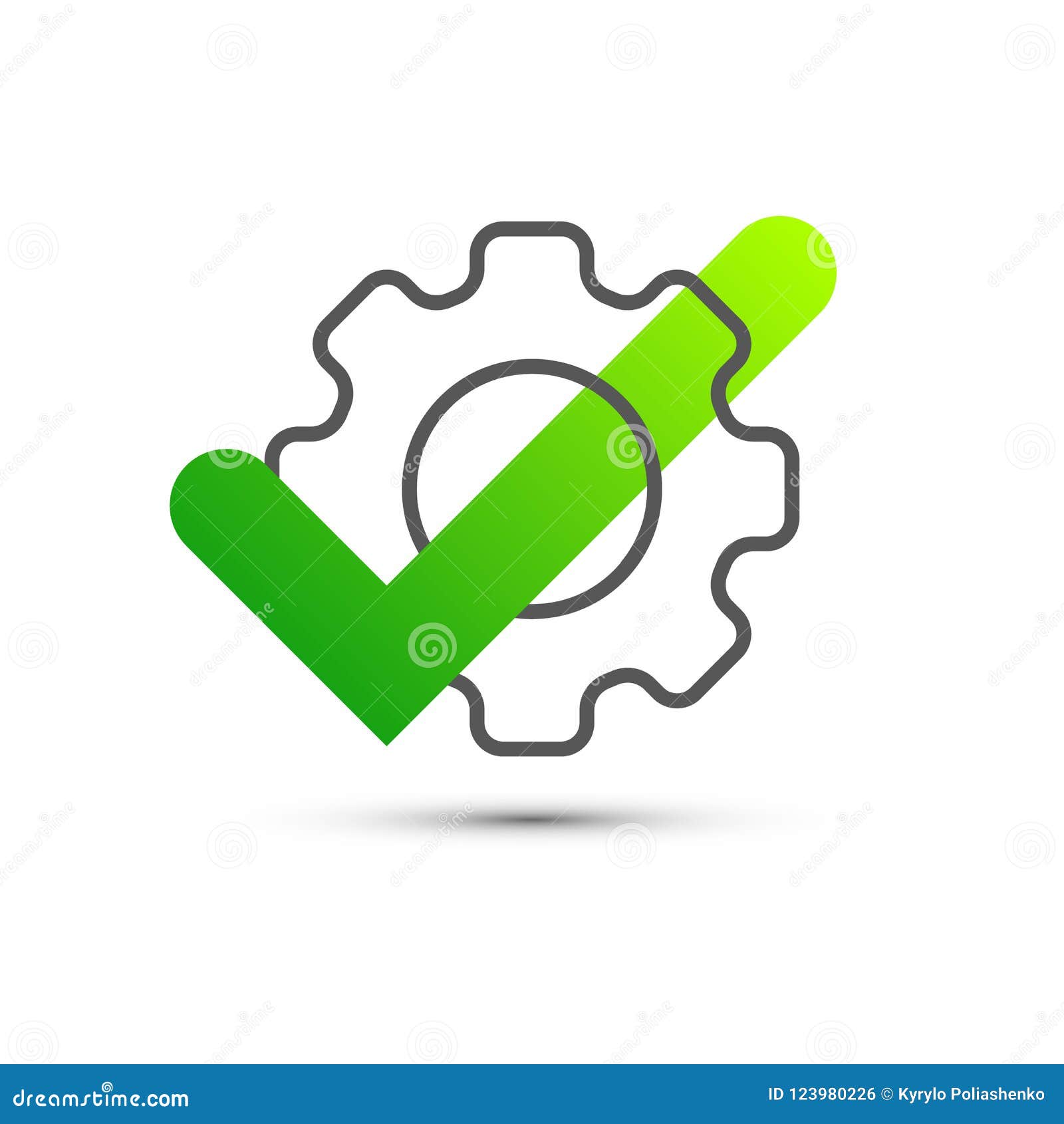 Gray setting icon. stock vector. Illustration of interface - 123980226