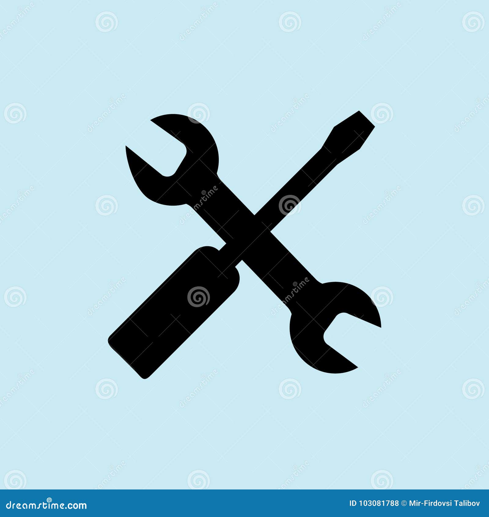 Settings Icon, Blue Background Vector Illustration Stock Vector ...