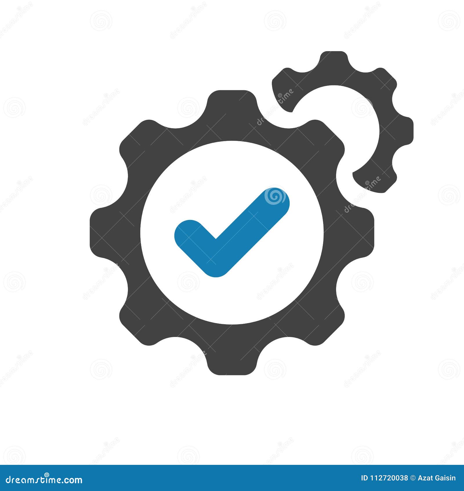 Settings Icon with Check Sign. Settings Icon and Approved, Confirm ...