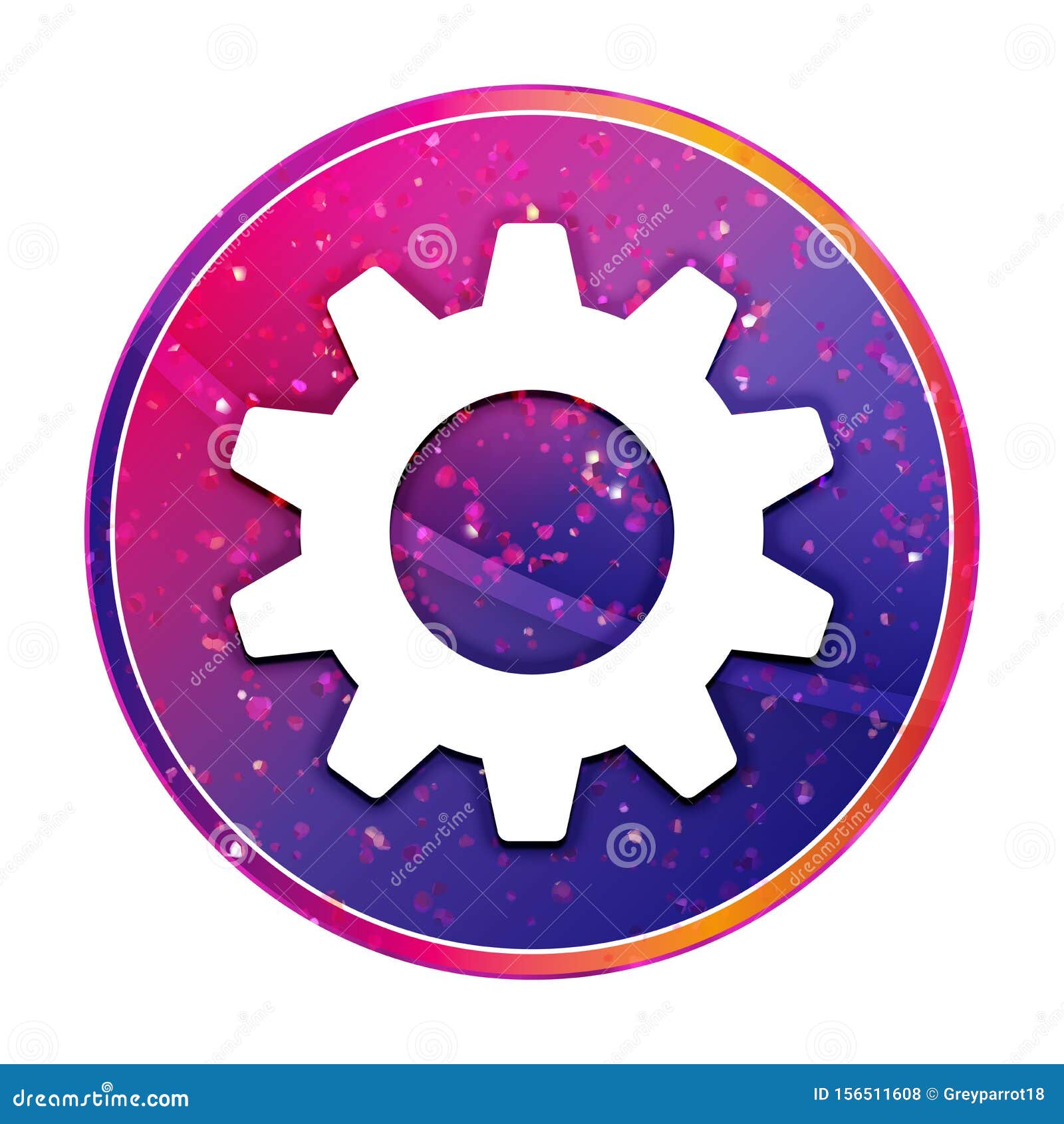 Settings Icon Creative Trendy Colorful Round Button Illustration Stock ...